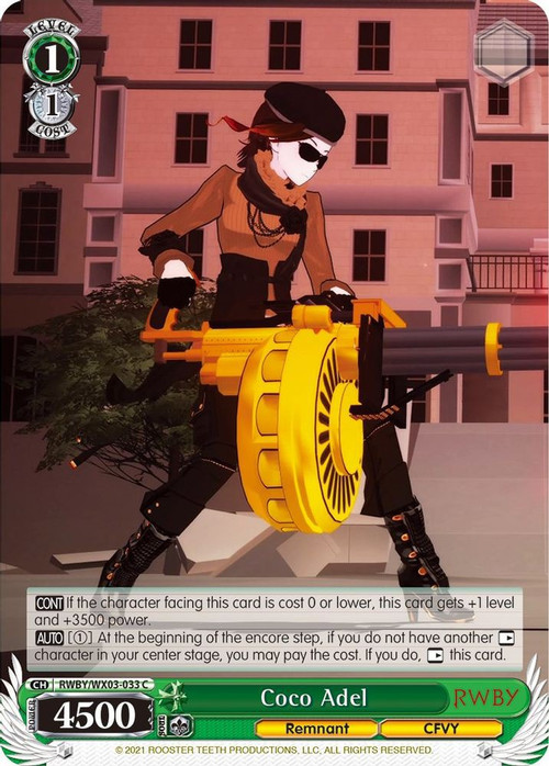Weiss Schwarz Trading Card Game RWBY Single Card Common Coco Adel ...