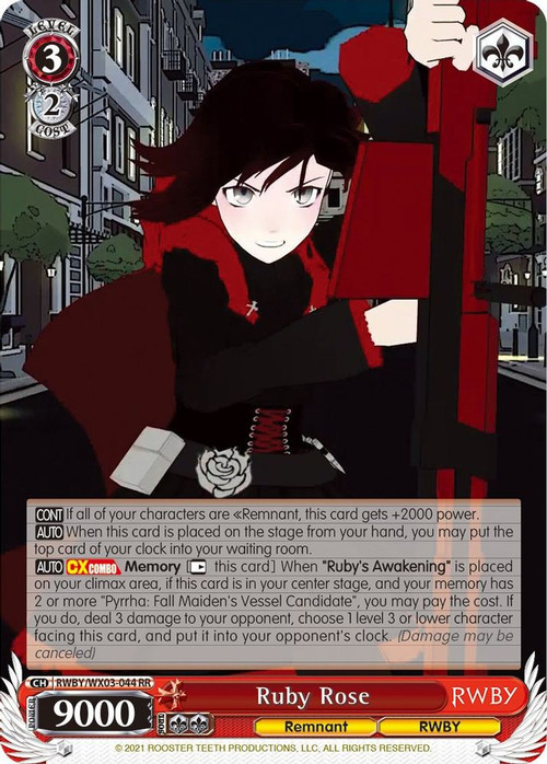Weiss Schwarz Trading Card Game RWBY Single Card Double Rare Ruby Rose ...