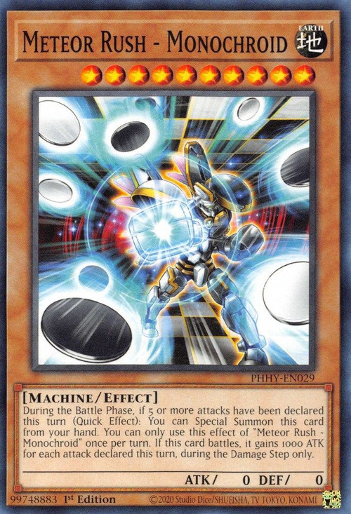 YuGiOh Trading Card Game Photon Hypernova Single Card Common Meteor Rush - Monochroid PHHY-EN029 ...