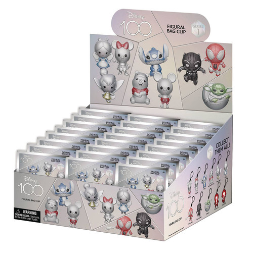 Disney 3D Figural Keyring Series 1 Disney 100 Mystery Box 24 Packs ...