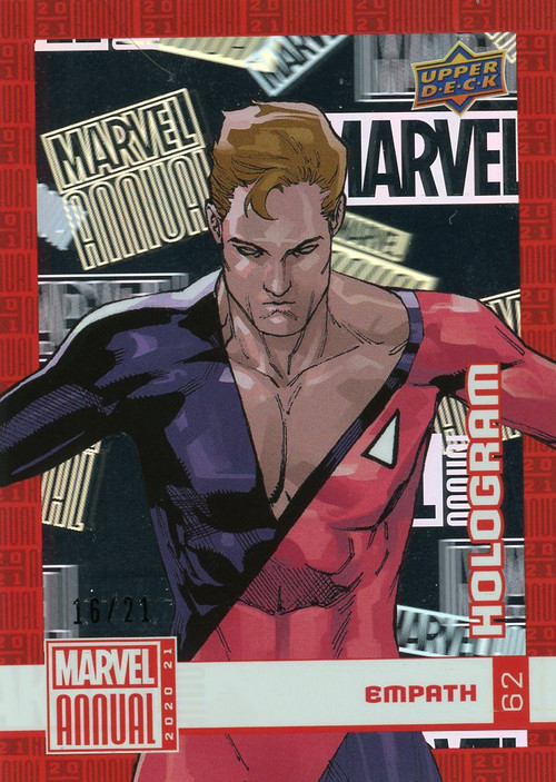 Marvel 2020-21 Marvel Annual Single Card 1621 Empath 62 Hologram - ToyWiz