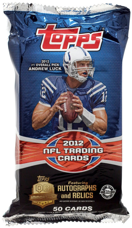 NFL Topps 2012 Football Trading Card JUMBO Pack 50 Cards - ToyWiz