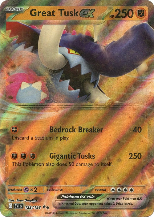 Pokemon Scarlet Violet Base Set Single Card Double Rare Great Tusk ex ...