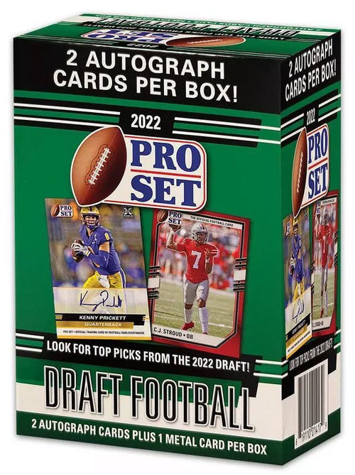 NFL Leaf 2022 Pro Set Draft Football Trading Card BLASTER Box 2 ...