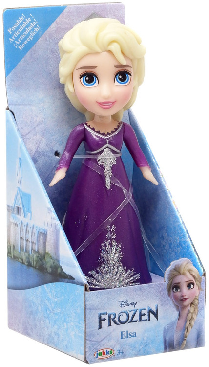Disney Frozen Posable Elsa 3 Mini Figure Purple Dress Jakks Pacific ...