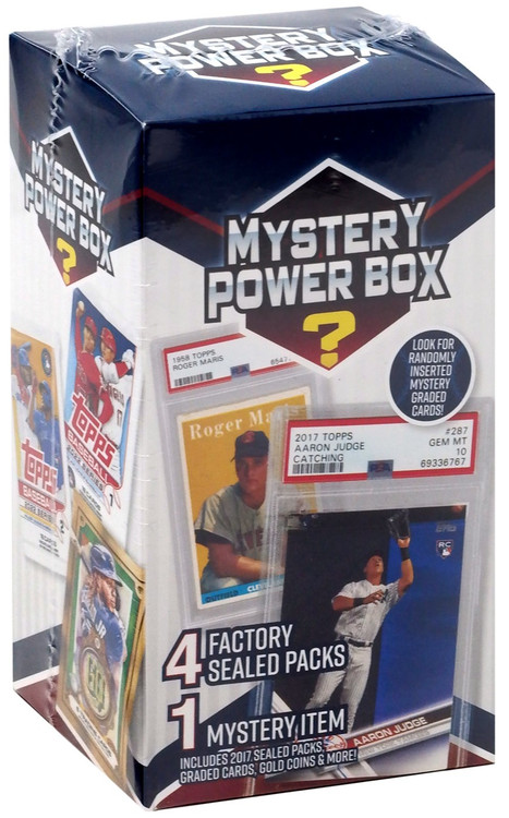 MLB Mystery Power Box 4 Booster Packs 1 Mystery Item MJ Holdings - ToyWiz
