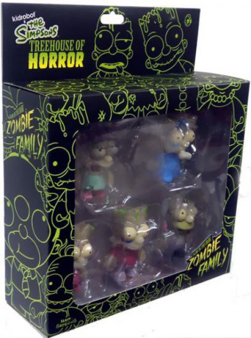 The Simpsons Treehouse of Horror Zombie Family Figure Set Glow-in-the ...
