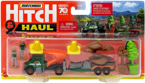 Matchbox Hitch Haul Tree Lugger MBX Utility Flatbed Trailer Diecast ...