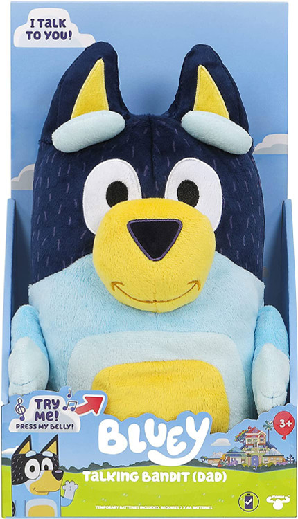 Bluey Bandit Dad 14 Talking Plush Moose Toys - ToyWiz
