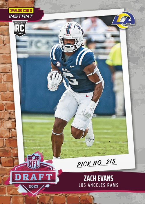 NFL Los Angeles Rams 2023 Instant Draft Night Football Single Card Zach ...