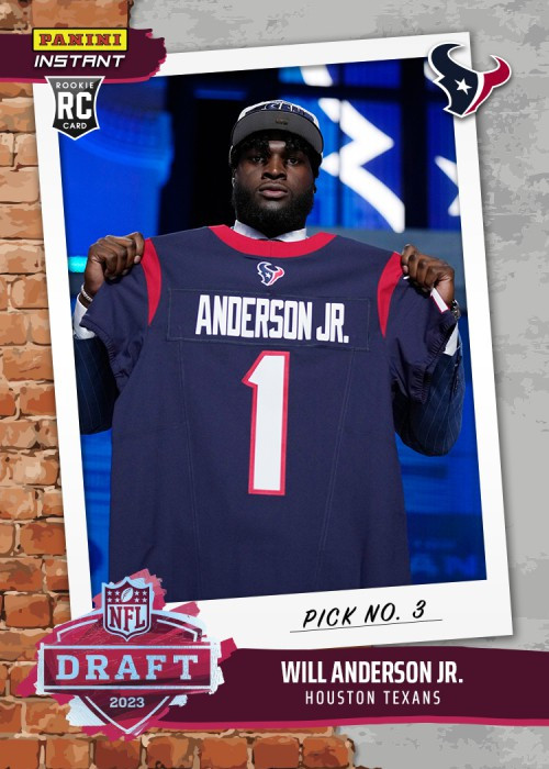 Nfl Houston Texans 2023 Instant Draft Night Football Single Card Will