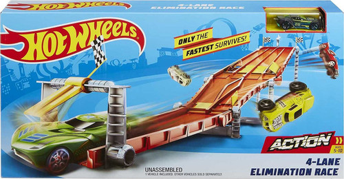 Hot Wheels Action 4-Lane Elimination Race Exclusive 164 Track Set ...