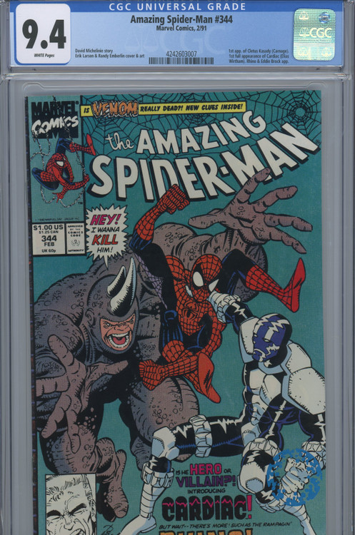 Marvel Comics Amazing Spider-Man 1991 Comic Book 344 CGC 9.4 - ToyWiz
