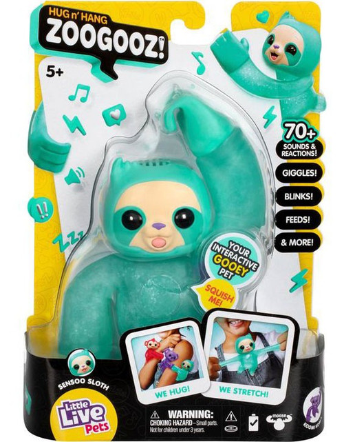 Little Live Pets Hug N Hang Zoogooz Gooey Pet Sensoo Sloth Interactive ...