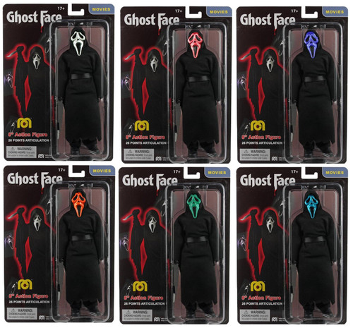 Scream Ghost Face 8 Set of 6 Action Figures Green, Red, Silver, Purple ...