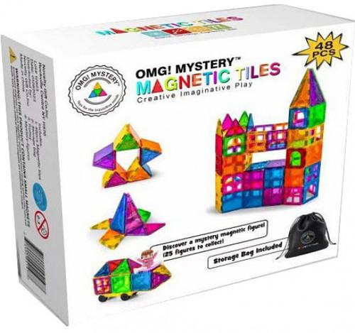 Fidget Toys OMG Magnetic Tiles Mystery Toy Box 48 Pieces Storage Bag ...