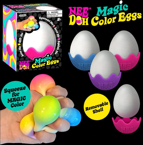NeeDoh Magic Color Eggs Stress Ball 1 RANDOM Color Schylling - ToyWiz