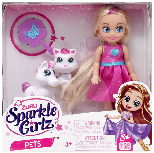 Sparkle Girlz Pets Mini Doll Set Blonde with Cat Zuru Toys - ToyWiz