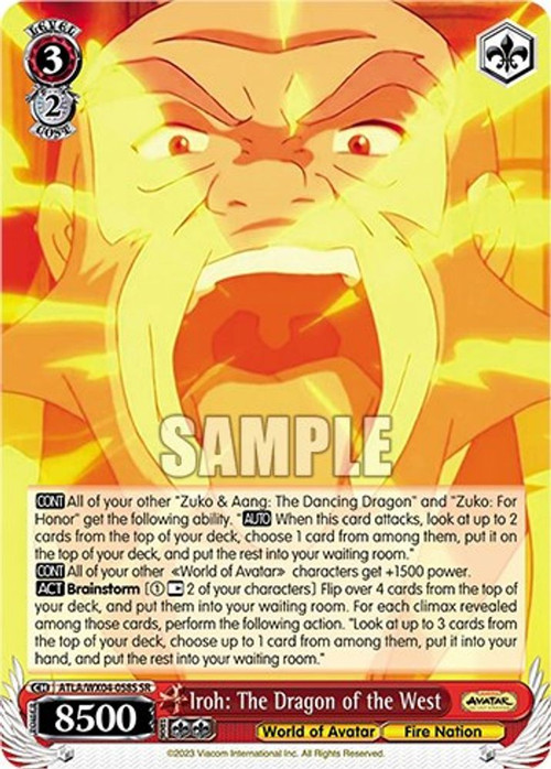 Weiss Schwarz Trading Card Game Avatar The Last Airbender Single Card ...