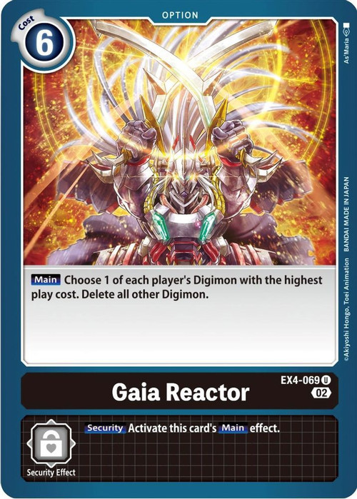 Digimon Trading Card Game Alternative Being Single Card Uncommon Gaia Reactor EX4-069 - ToyWiz