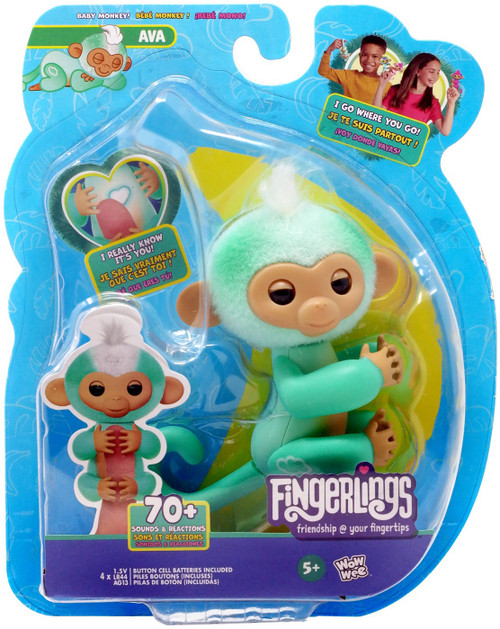 Fingerlings Baby Monkey Ava Figure Teal, 2023 WowWee - ToyWiz