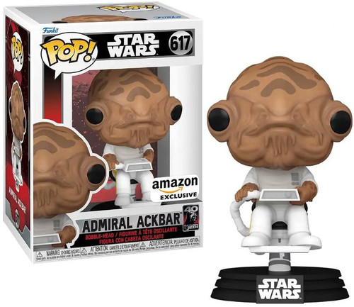 Funko Star Wars POP Star Wars Admiral Ackbar Exclusive Vinyl Bobble Head 617 Sitting - ToyWiz