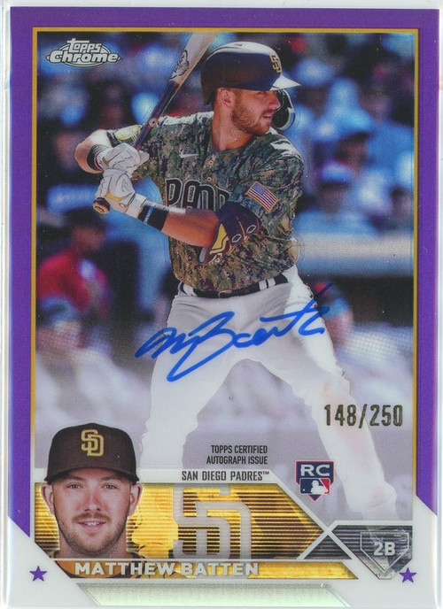 MLB 2023 Topps Chrome Single Card Purple 148250 Matthew Batten RA-MBA ...