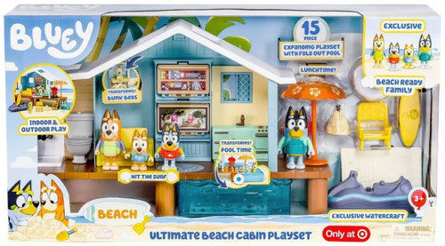 Bluey Beach ULTIMATE Beach Cabin Exclusive Playset with Beach Ready ...
