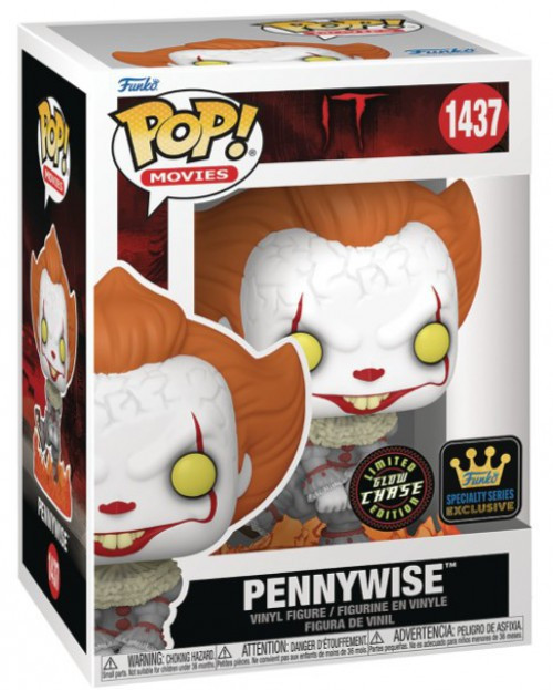 Funko IT POP Movies Pennywise Exclusive Vinyl Figure 1437 Dancing, Glow ...