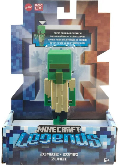 Minecraft Legends Zombie 3.25 Action Figure Mattel Toys - ToyWiz