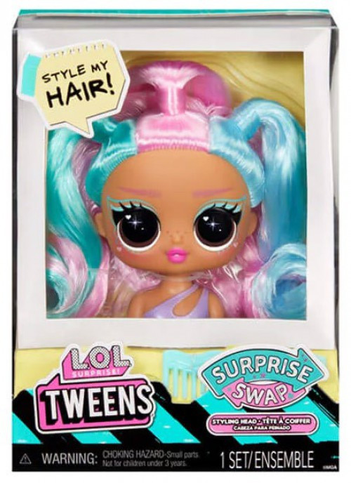 LOL Surprise Tweens Surprise SWAP Green, Pink Blue Hair Styling Head ...