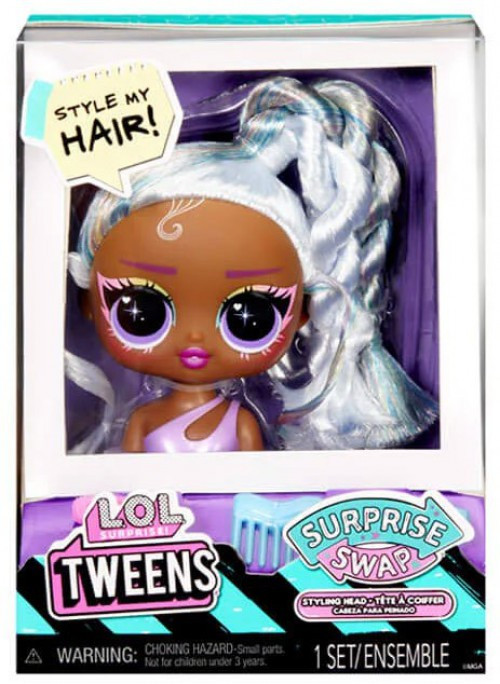 LOL Surprise Tweens Surprise SWAP Silver Multicolor Hair Styling Head ...