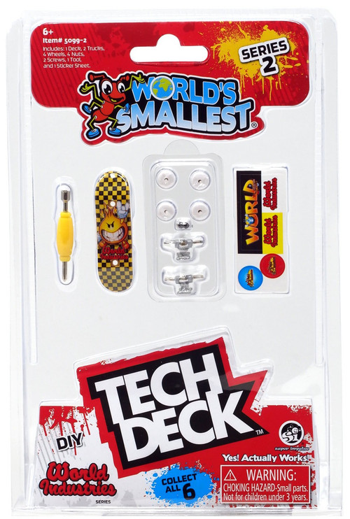 Worlds Smallest Tech Deck Series 2 World Industries Micro Skateboard Flame Boy Checker Super ...