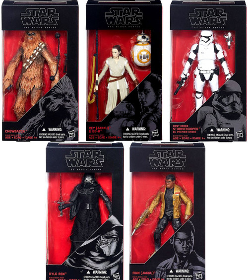 Star Wars The Force Awakens Black Series Wave 01 Set of 5 Action ...