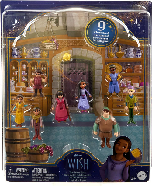 Disney Wish The Teens Pack Mini Doll 8-Pack Figure Set 9 Characters ...