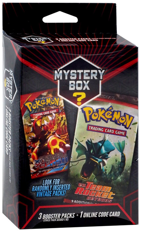 Pokemon Trading Card Game Mystery Box HANGER Box 3 Booster Packs 1 ...