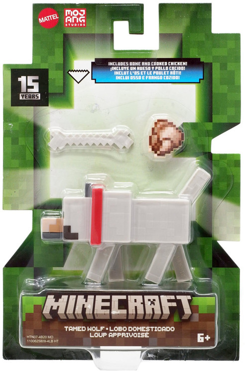 Minecraft Tamed Wolf 3.25 Action Figure Mattel Toys - ToyWiz