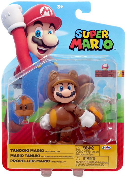 World of Nintendo Super Mario Wave 35 Tanooki Mario 4 Action FIgure ...