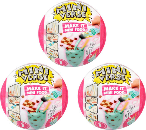 Miniverse Make It Mini Food DINER Series 1 LOT of 3 Mystery Packs NOT ...