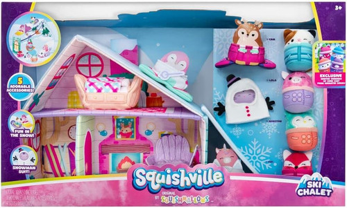 Squishmallows Squishville Ski Chalet Exclusive 2 Mini Plush Playset ...