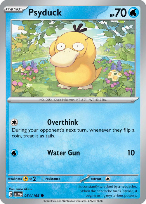 Pokemon Scarlet Violet 151 Single Card Common Psyduck 54 - ToyWiz