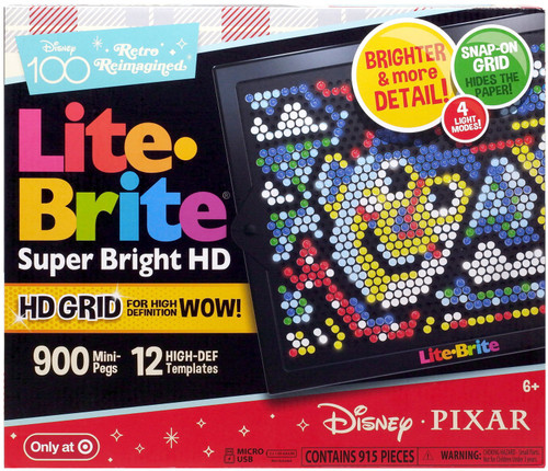 Lite Brite Disney100 Retro Reimagined Super Bright HD Exclusive Basic ...