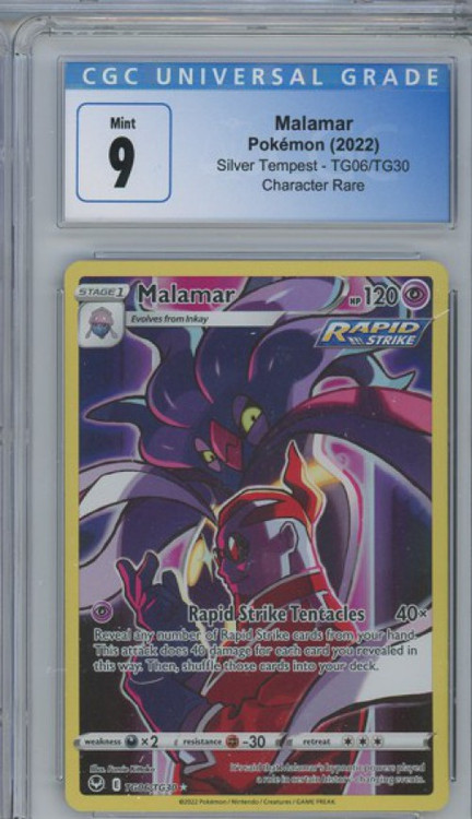 Pokemon Silver Tempest Malamar Character Rare Graded Card TG06 CGC 9 ...