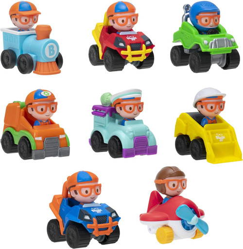 Blippi Mini Mobiles Multipack Mini Vehicle 8-Pack Set Jazwares - ToyWiz