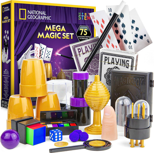 National Geographic Mega Magic Set 75 magic Tricks Blue Marble - ToyWiz