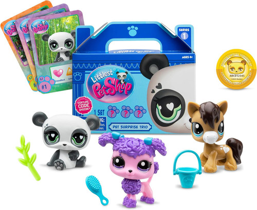Littlest Pet Shop 2024 Generation 7 Series 1 Pet Surprise Trio Mystery Pack 3 RANDOM Figures, 3 ...