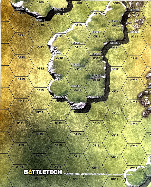 BattleTech Hilltops 1 Barren Lands 1 Paper Full-Color Double-Sided Map ...
