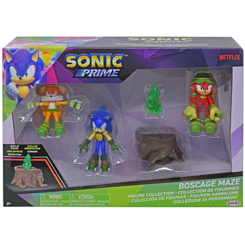 Sonic The Hedgehog Prime Sonic, Gnarly Knuckles, Mangey Tails, Tree Stump Green Shard 3 Mini ...