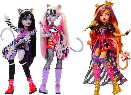 Monster High Werecat The Hissfits Doll 3-Pack Purrsephone, Mewolody ...