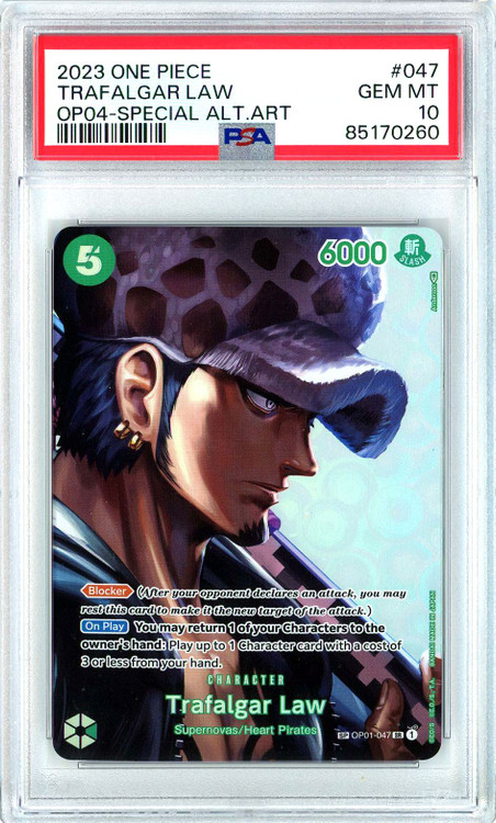 One Piece Trading Card Game Kingdoms of Intrigue Single Card Super Rare Trafalgar Law OP04 OP01 ...